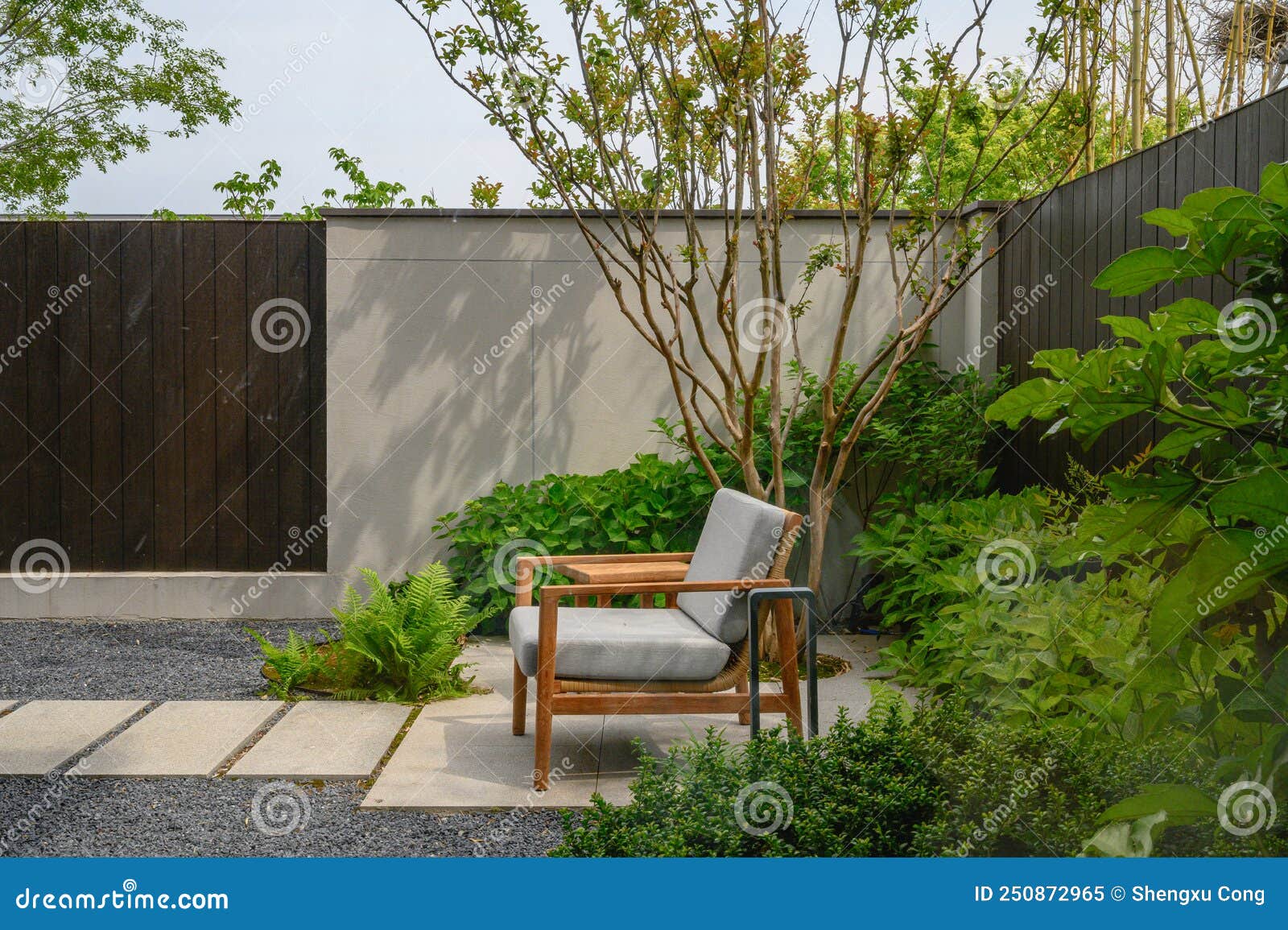 Landscape courtyard stock image. Image of wall, courtyard - 250872965