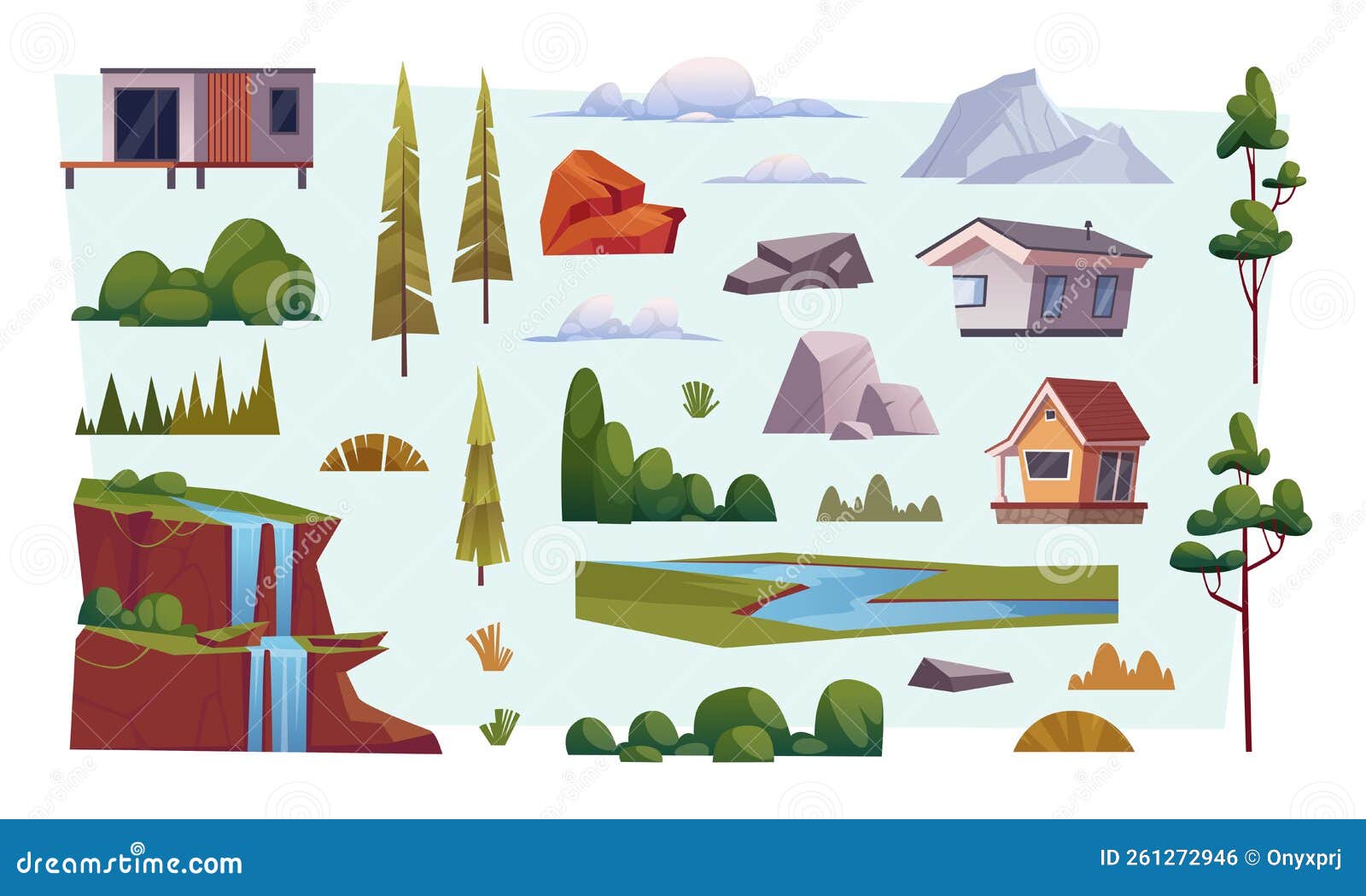 Landscape Creation Kit. Trees Grass Plants Mountains and Sand Exact ...