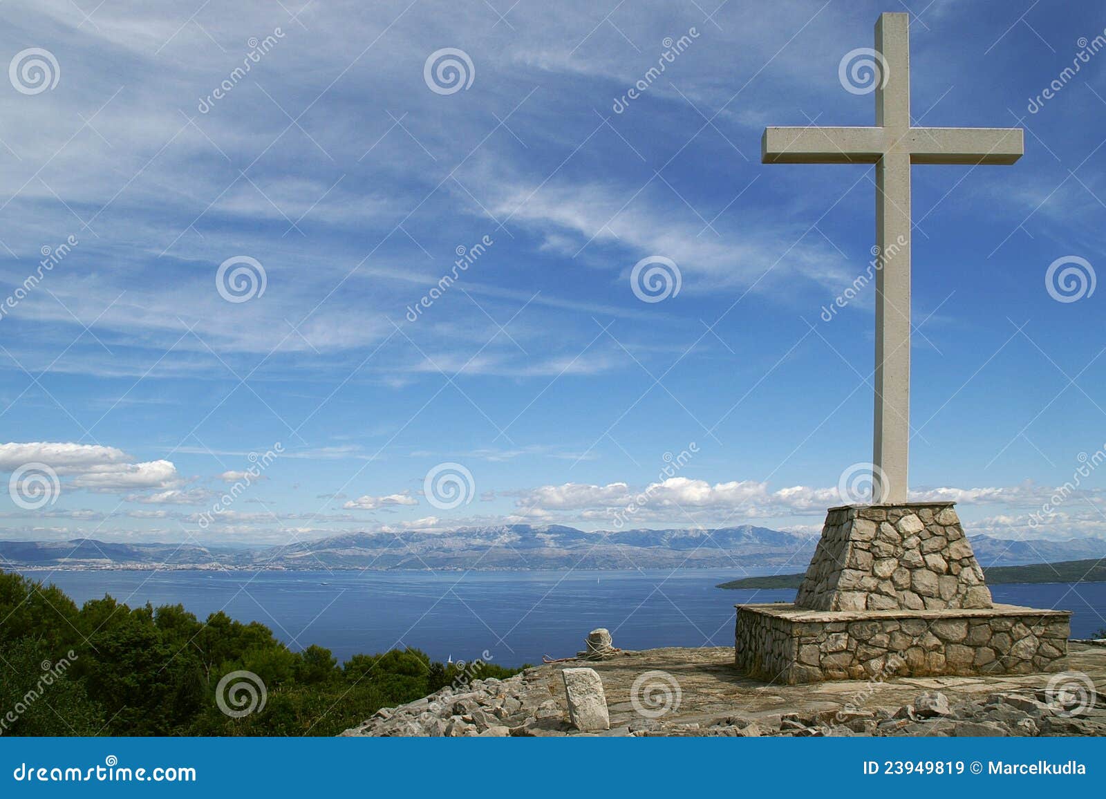 Landscape with Cross stock image. Image of adriatic, travel - 23949819