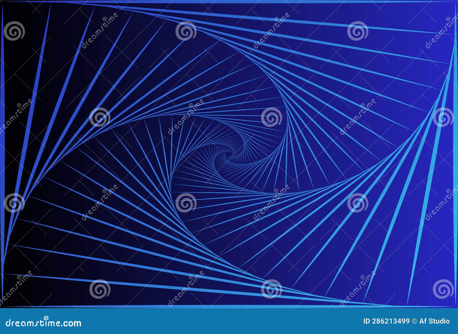 Landscape Dark Blue Spiral Object Illusion Background Vector Stock ...