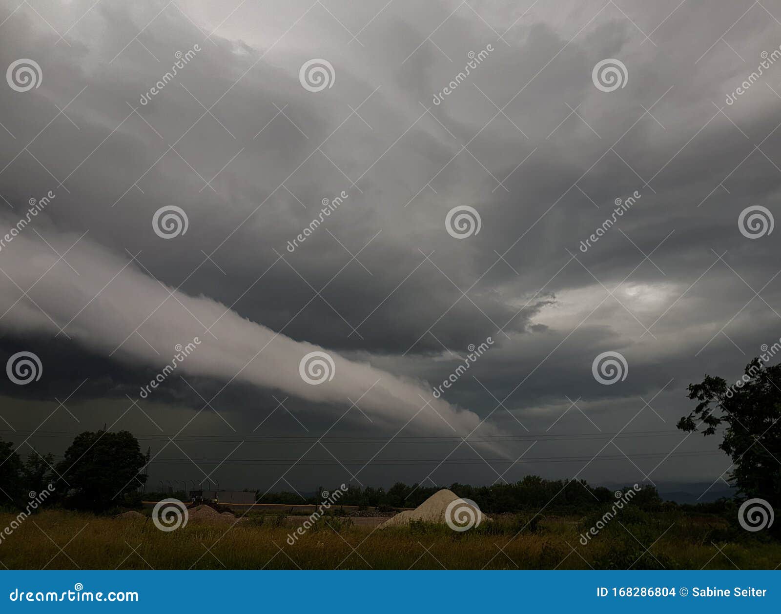Landscape with Threatening Storm Clouds Stock Photo - Image of rural ...