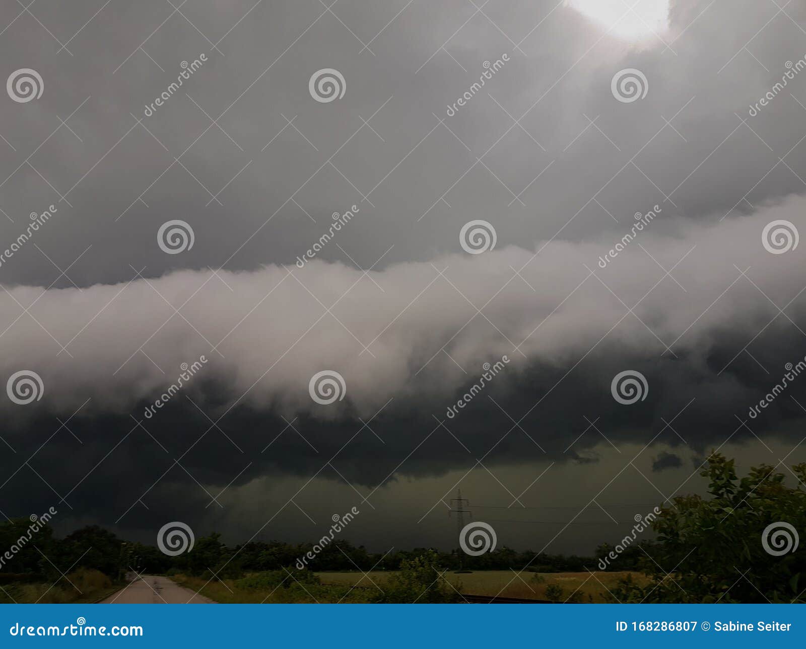 Landscape with Threatening Storm Clouds Stock Image - Image of cloudy ...