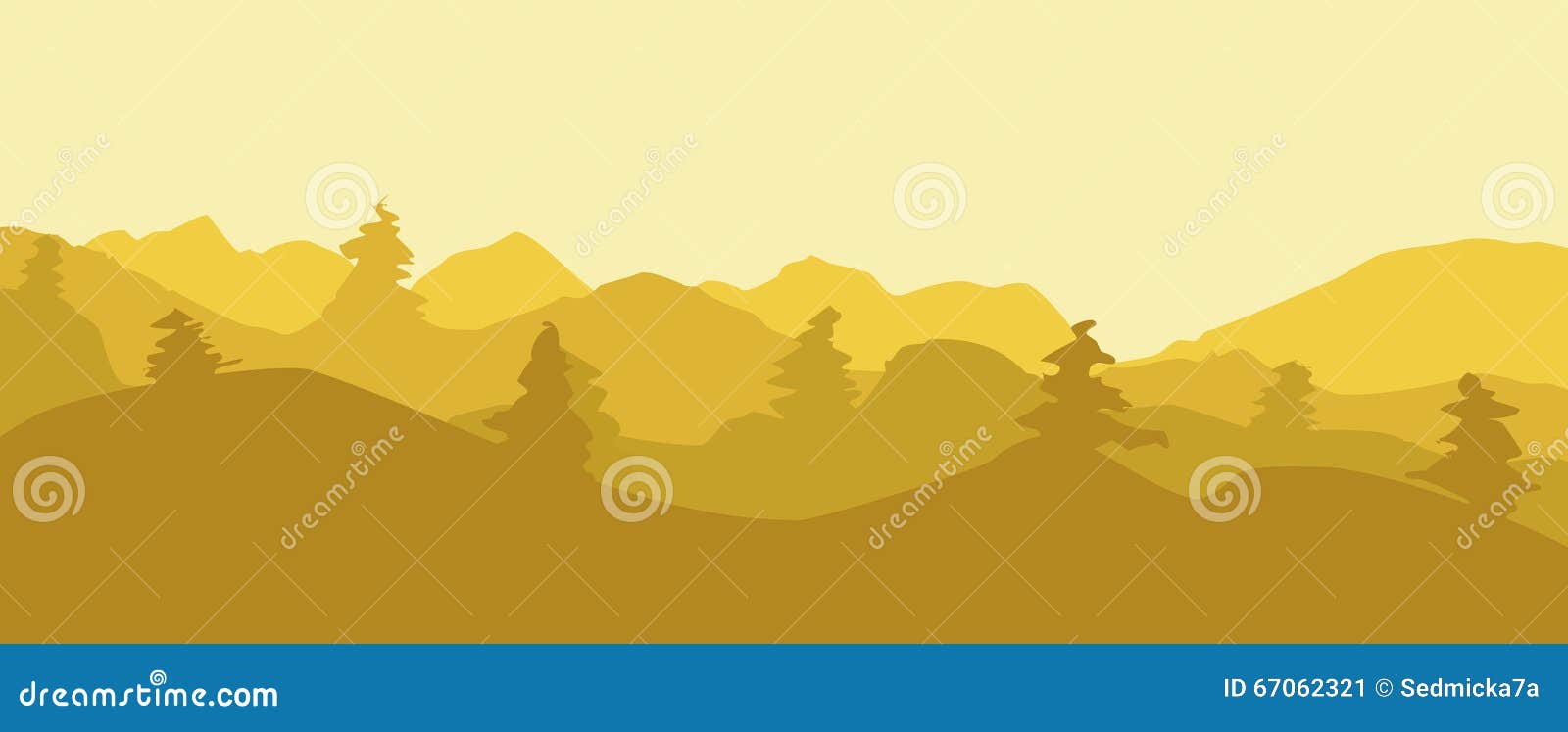 Landscape in dawn stock vector. Illustration of rise - 67062321