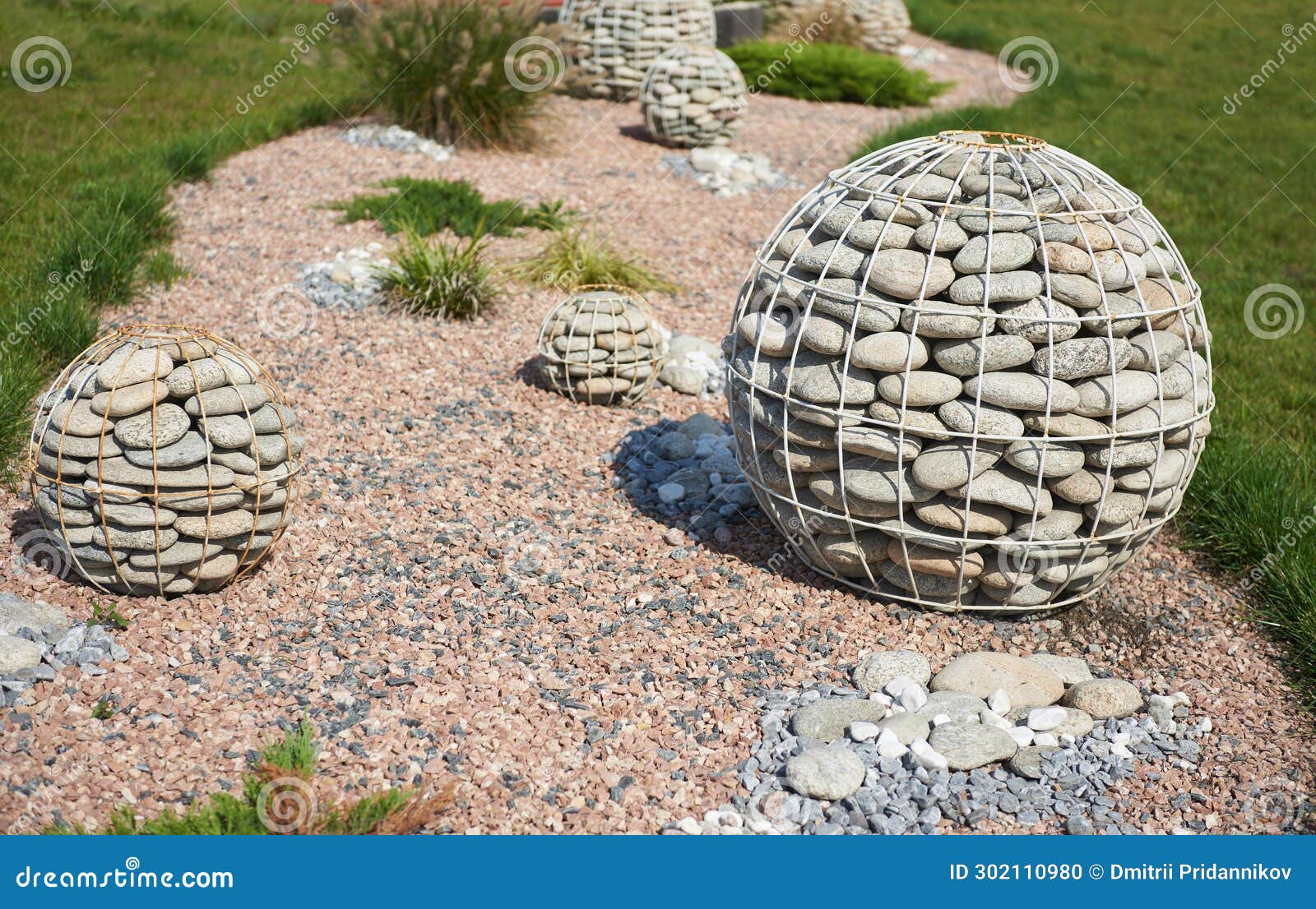 Landscape Design with Backfill of Stones and Stone Figures Stock Photo ...