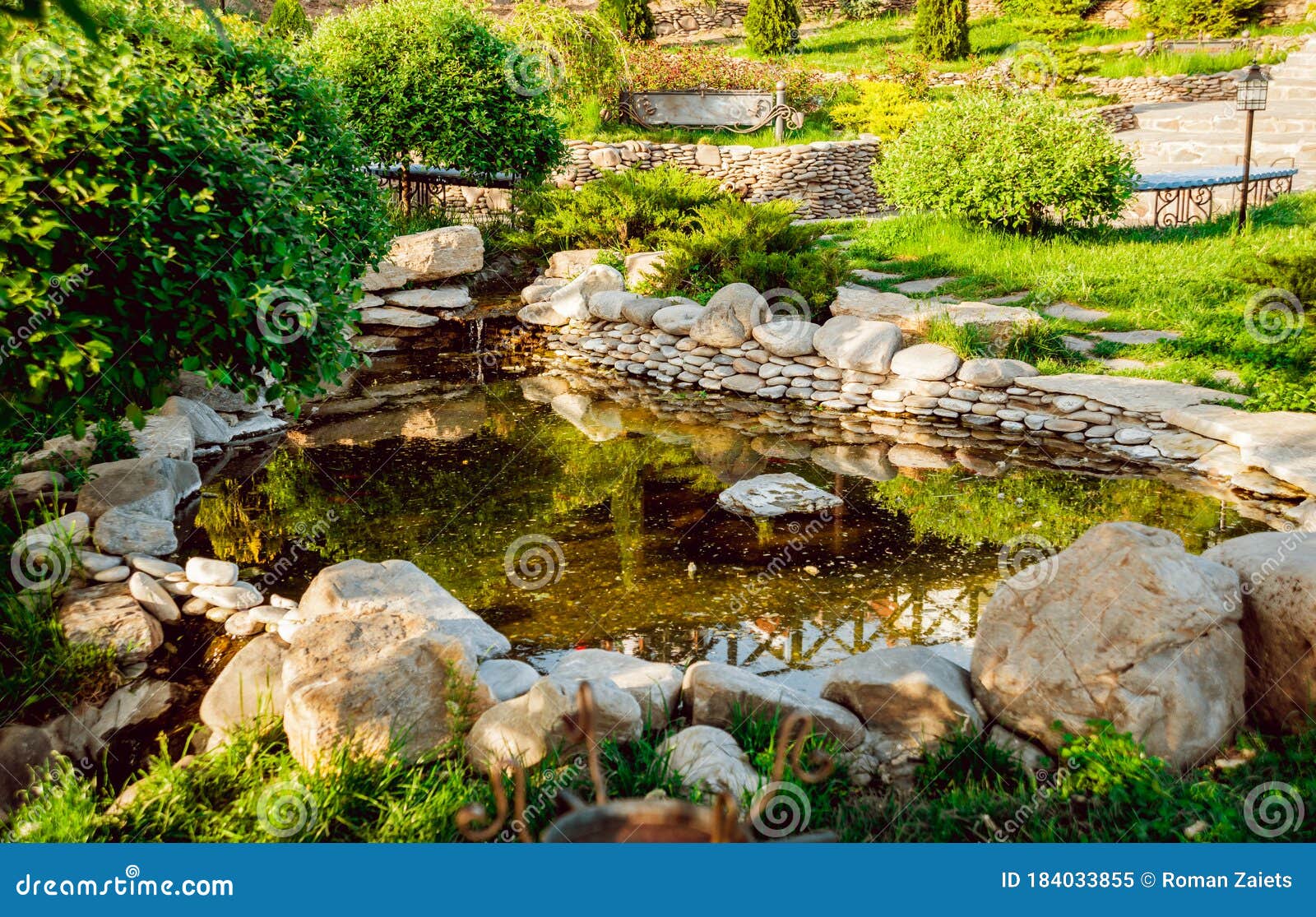 Landscape Design. Beautiful Background. Nature Park Outdoors. Stock ...