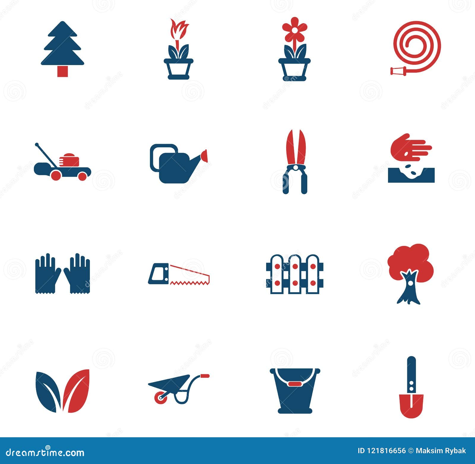 Landscape Design Color Icon Set Stock Vector - Illustration of leaves ...