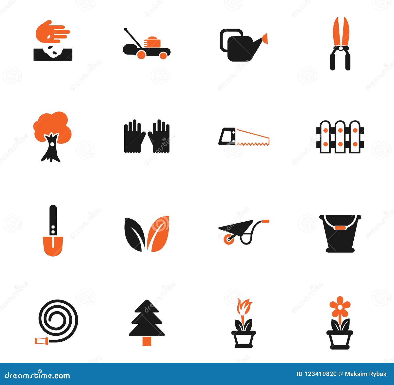 Landscape Design Color Icon Set Stock Vector - Illustration of icon ...