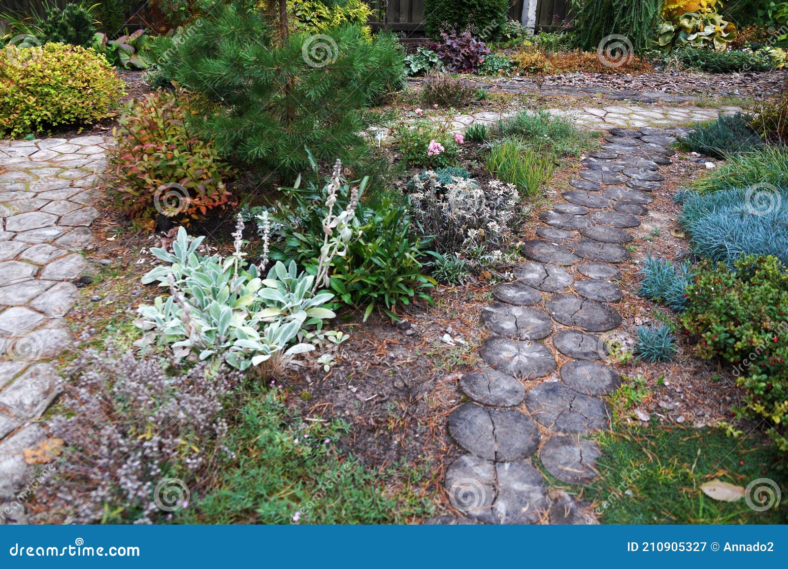 Landscape Design with Decorative Paths in a Rural Style Stock Image ...