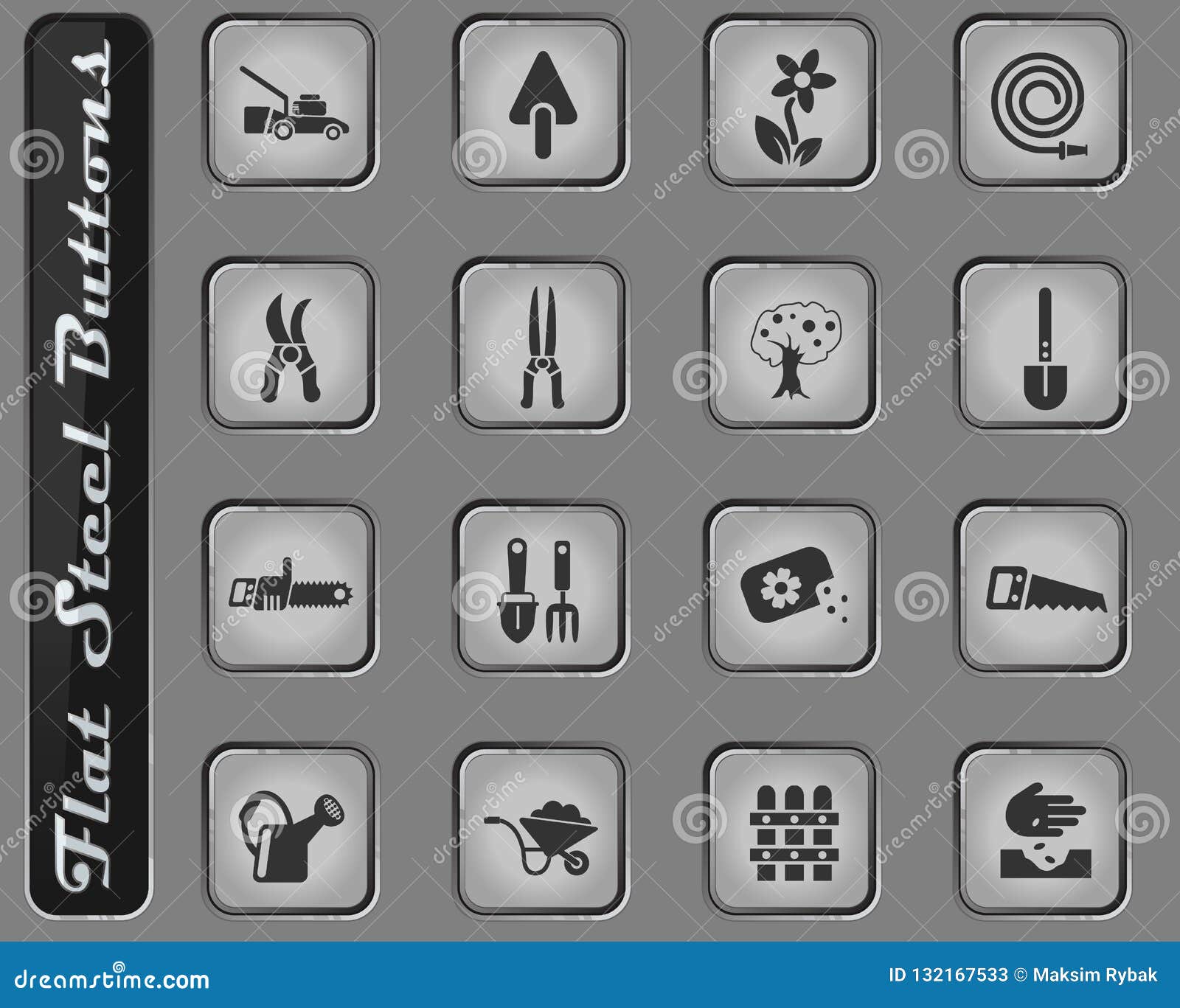 Landscape design icon set stock illustration. Illustration of trowel ...