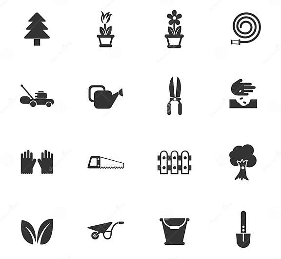 Landscape design icon set stock vector. Illustration of vector - 141425718