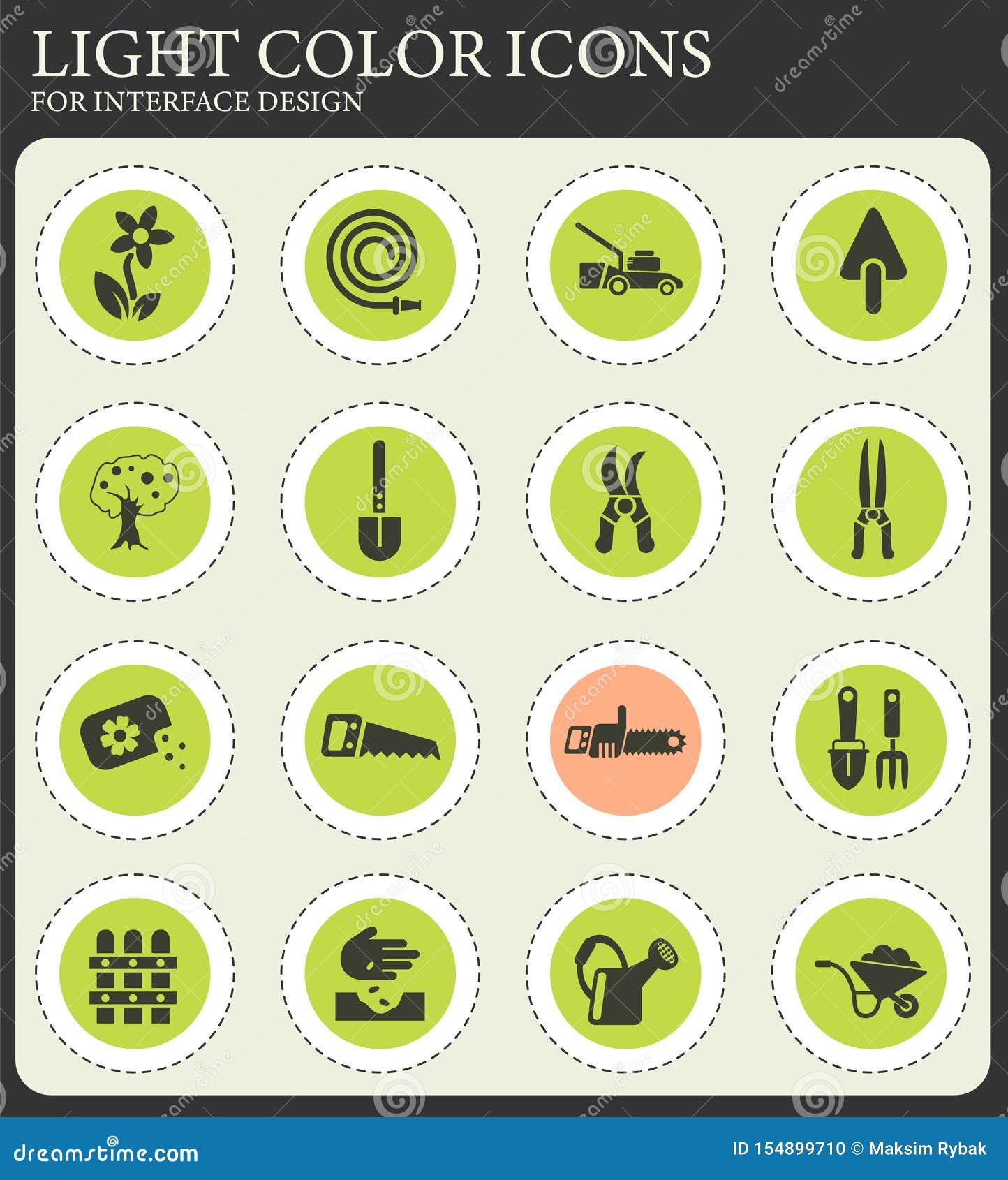 Landscape design icon set stock vector. Illustration of crops - 154899710