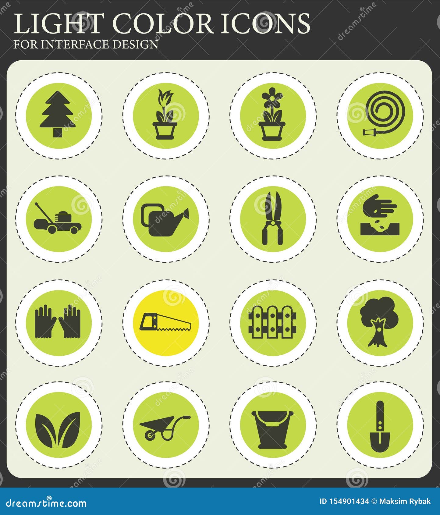 Landscape design icon set stock vector. Illustration of gloves - 154901434