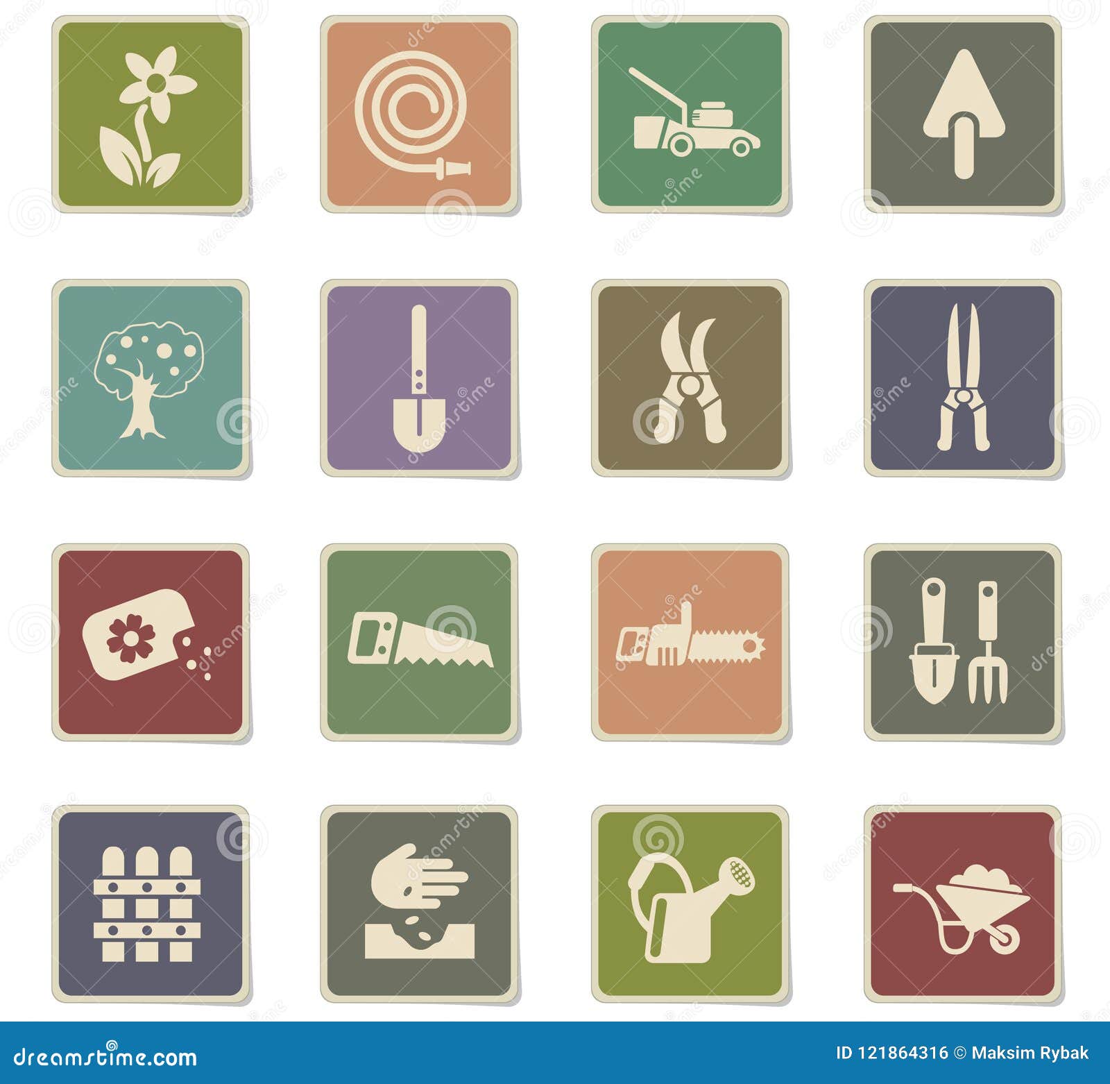 Landscape design icon set stock illustration. Illustration of crops ...