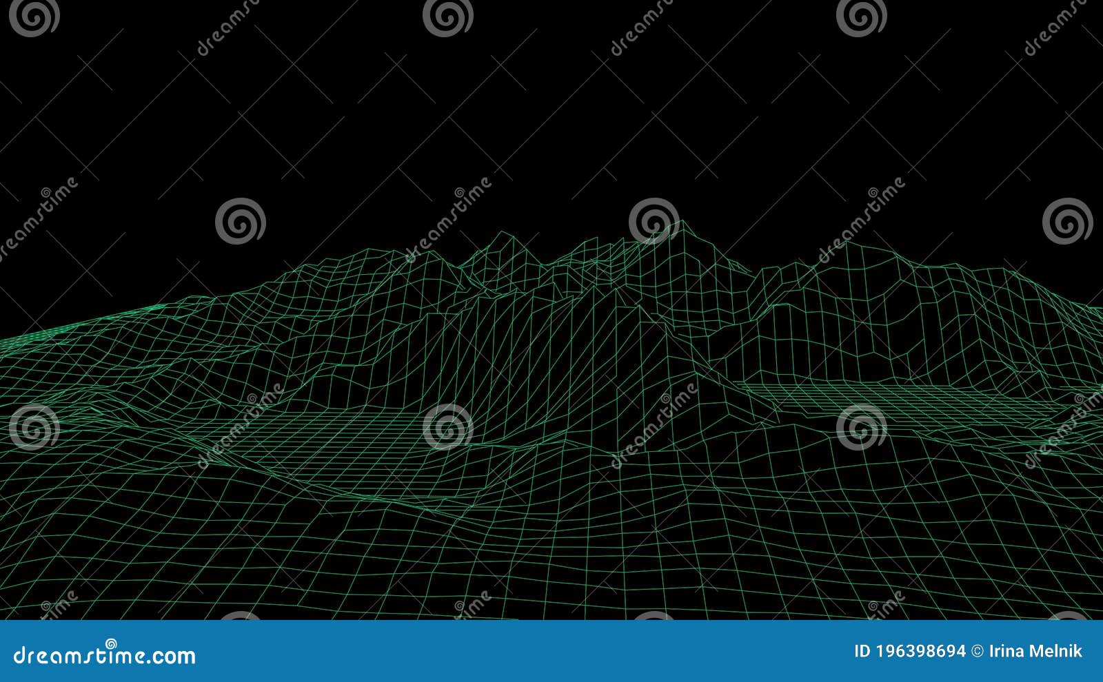 Landscape Design of Mountains. Wireframe Landscape 3d. Vector ...