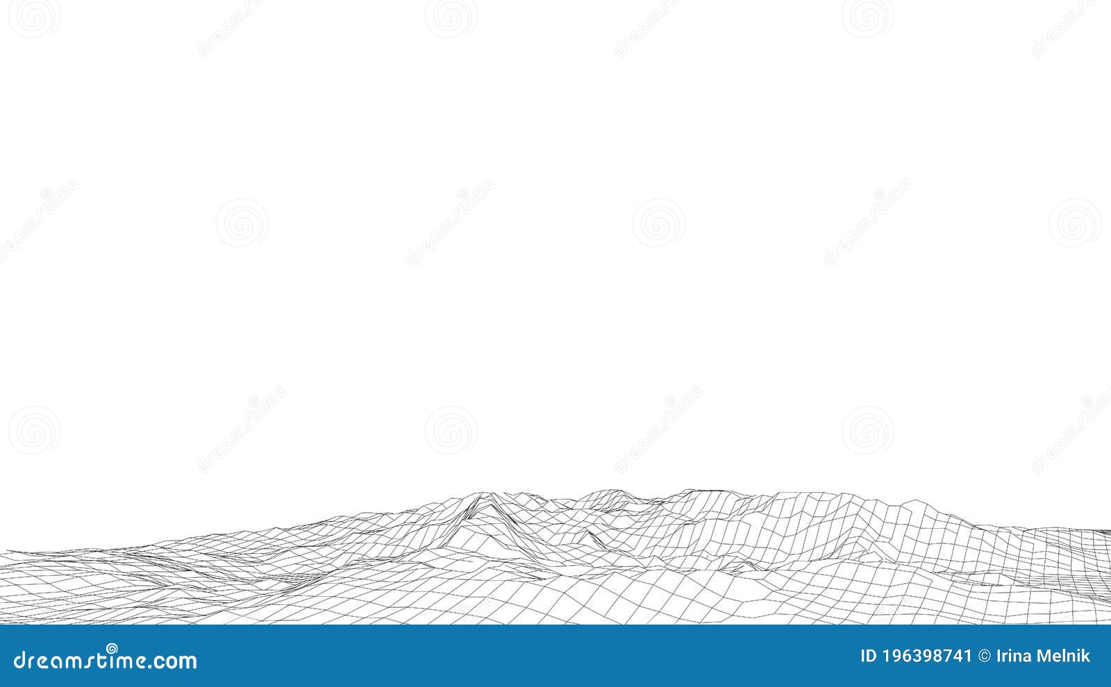 Landscape Design of Mountains. Wireframe Landscape 3d. Vector ...