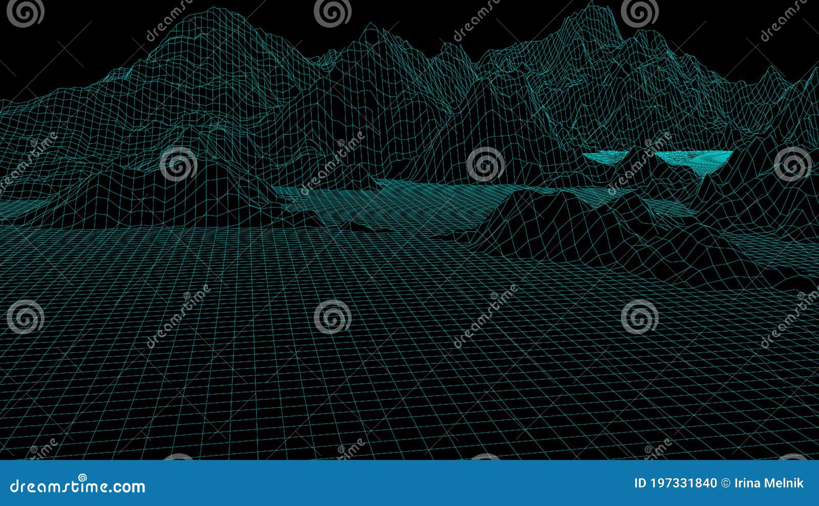 Landscape Design of Mountains. Wireframe Landscape 3d Stock Photo ...