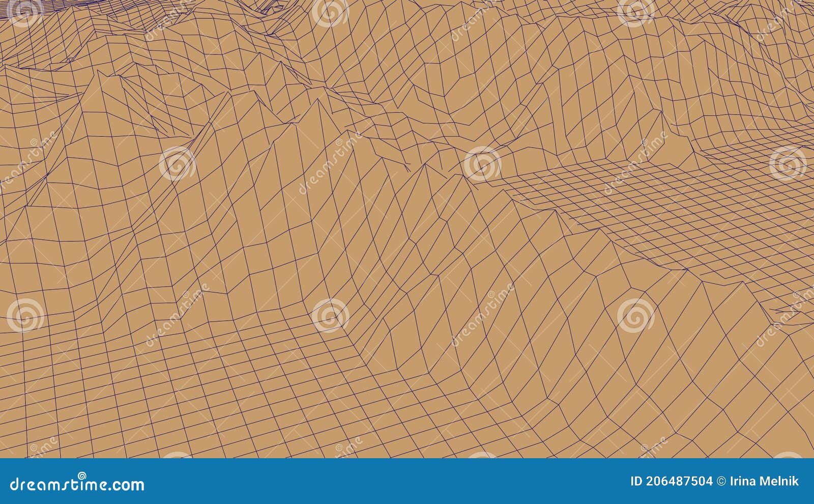 Landscape Design of Mountains. Wireframe Landscape 3d Stock ...