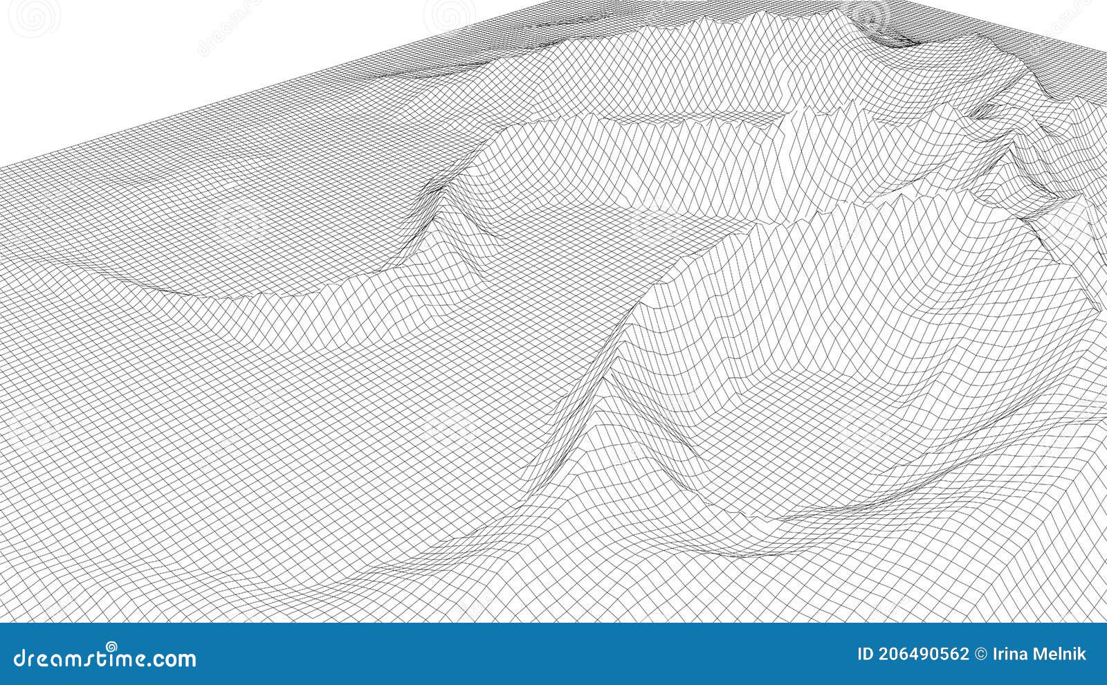 Landscape Design of Mountains. Wireframe Landscape 3d Stock ...