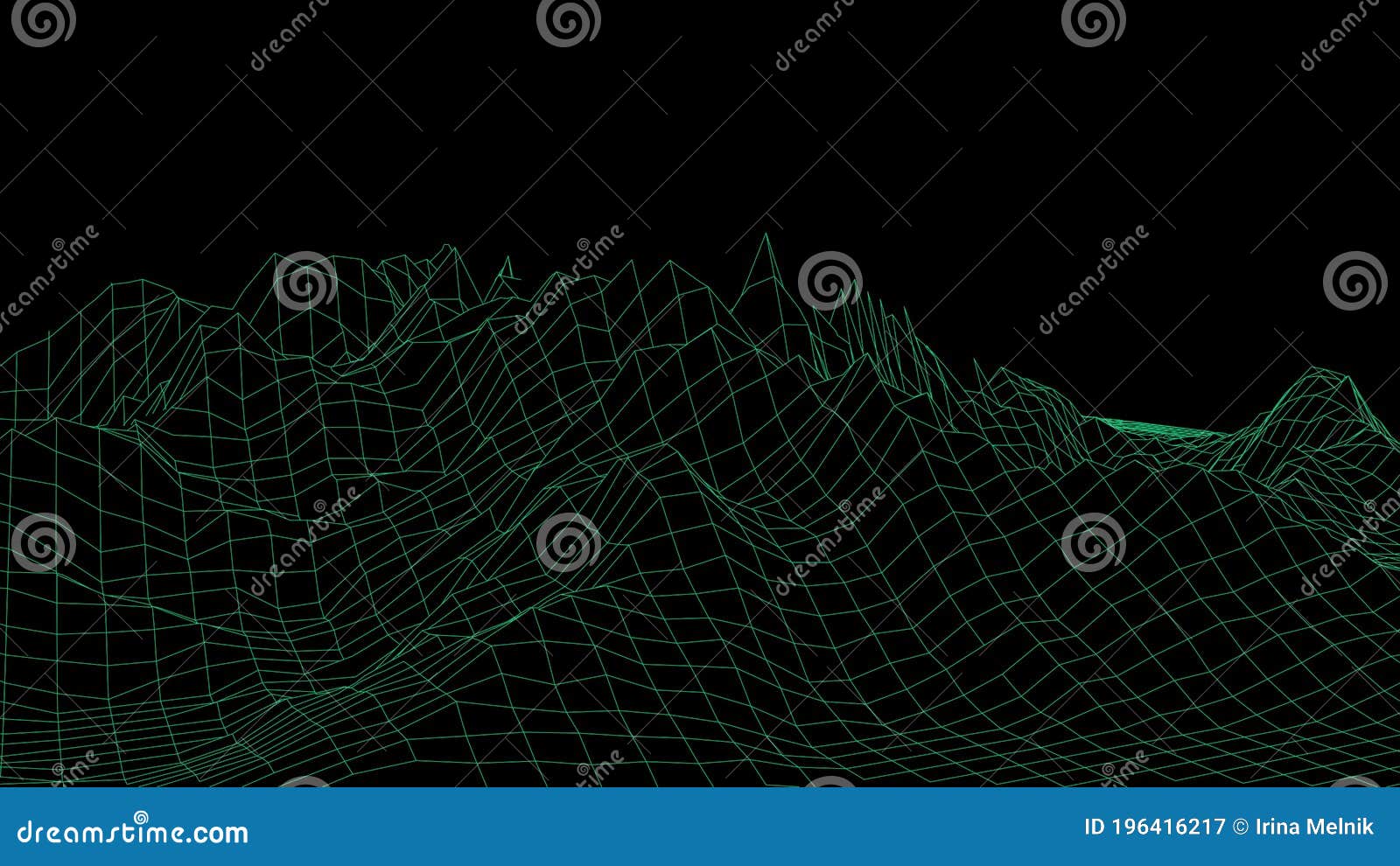 Landscape Design of Mountains. Wireframe Landscape 3d. Vector ...