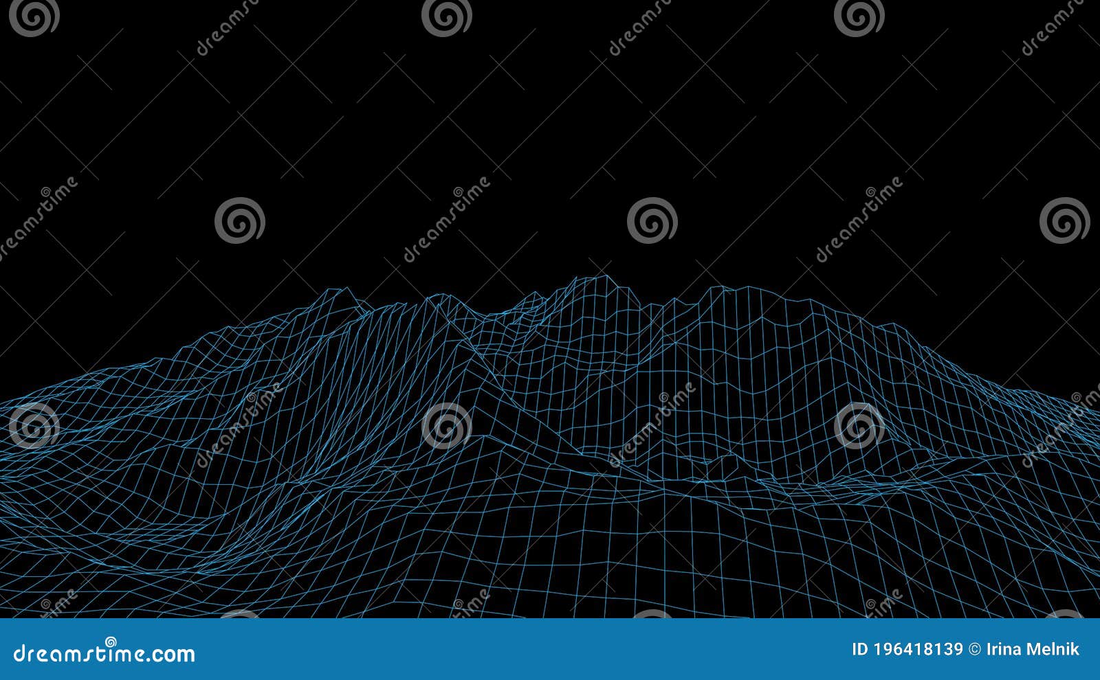 Landscape Design of Mountains. Wireframe Landscape 3d Stock ...