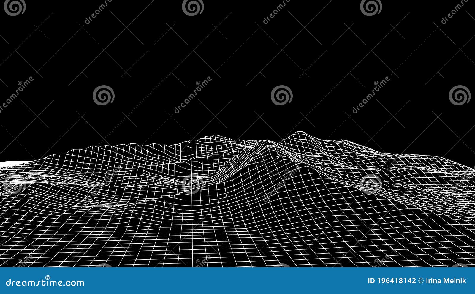 Landscape Design of Mountains. Wireframe Landscape 3d Stock ...