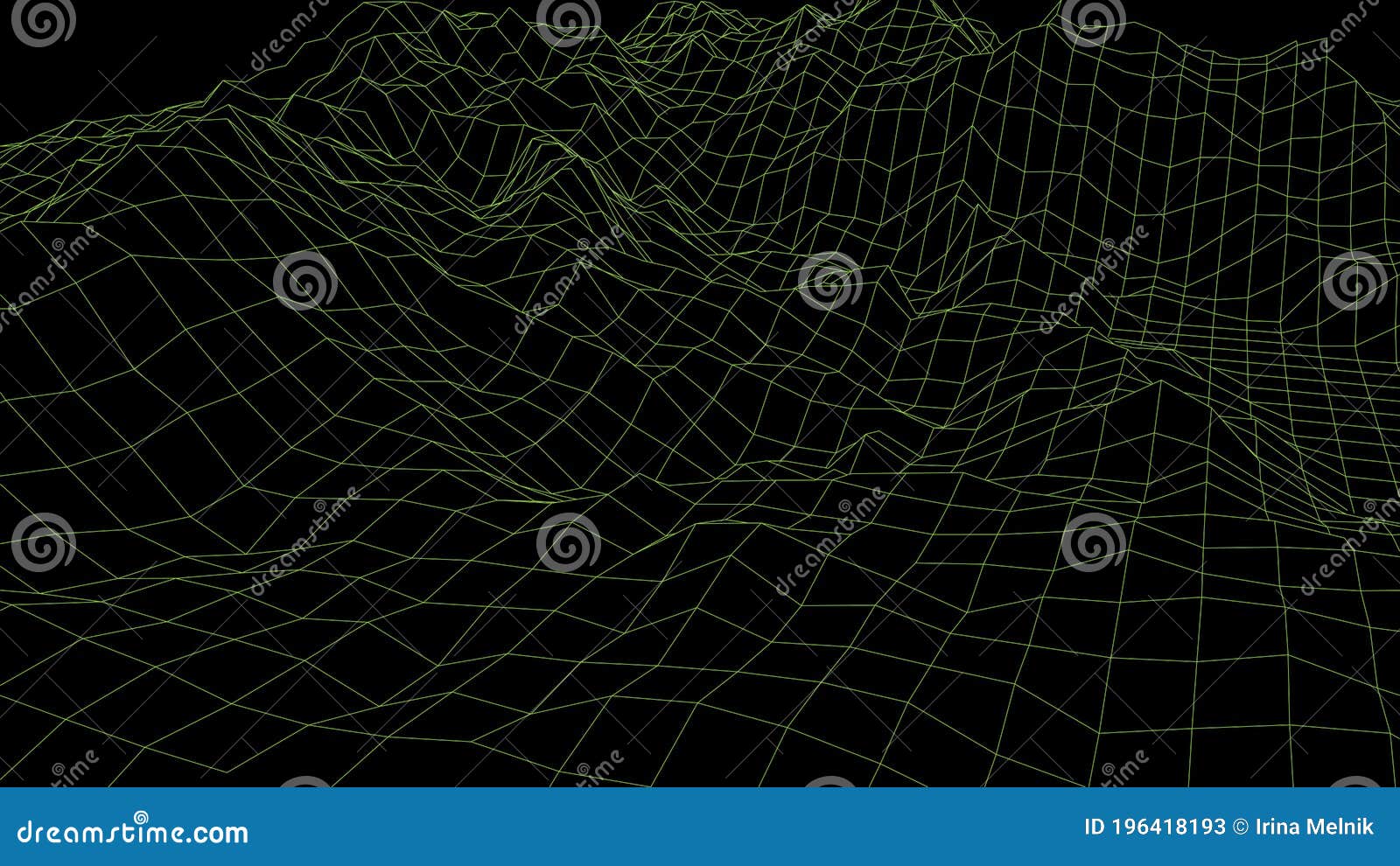 Landscape Design of Mountains. Wireframe Landscape 3d Stock ...