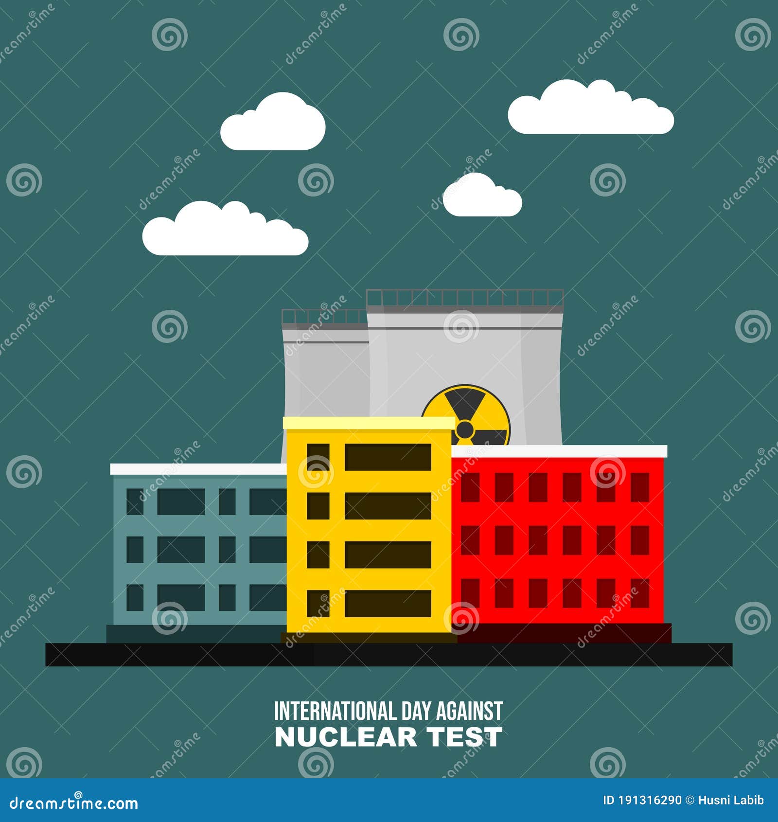 Landscape Design of Nuclear Power Plant Stock Vector - Illustration of ...