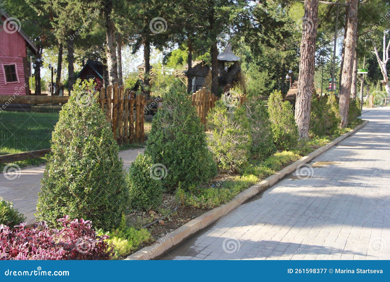 Landscape Design of the Park of Green Shrubs Trimmed in the Shape of a ...