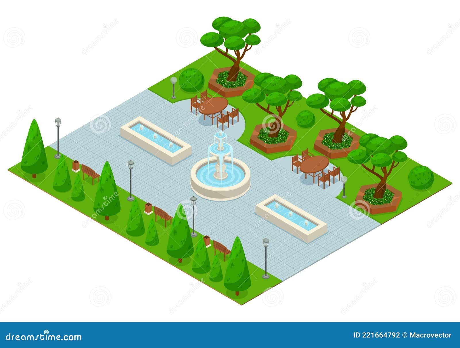 Design Park Fences In Vector | CartoonDealer.com #228101231