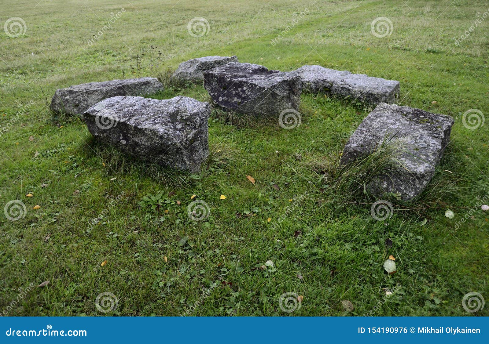 Landscape Design, Six Large Stones on a Field Stock Photo - Image of ...