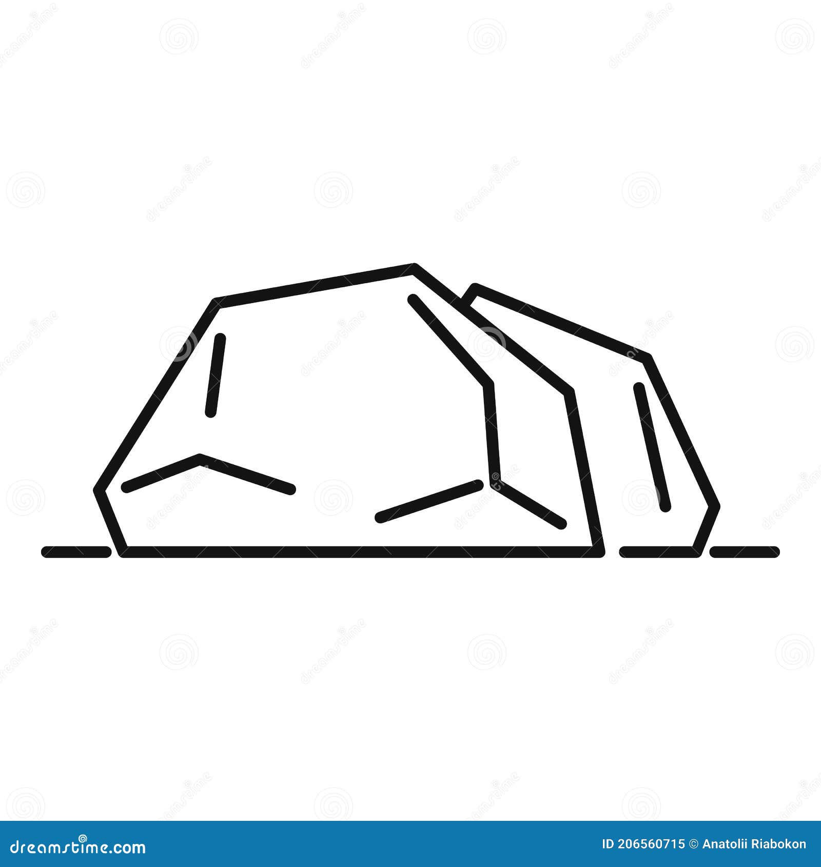 Landscape Design Stone Icon, Outline Style Stock Illustration ...
