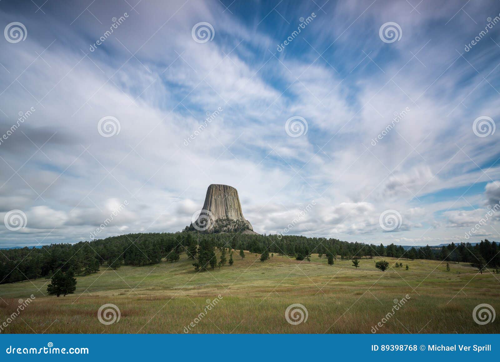 Landscape of Devils Tower National Monument Stock Photo - Image of ...