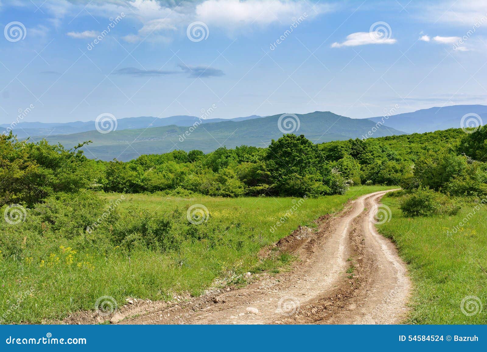 Landscape, dirt road stock photo. Image of idyllic, cloud - 54584524