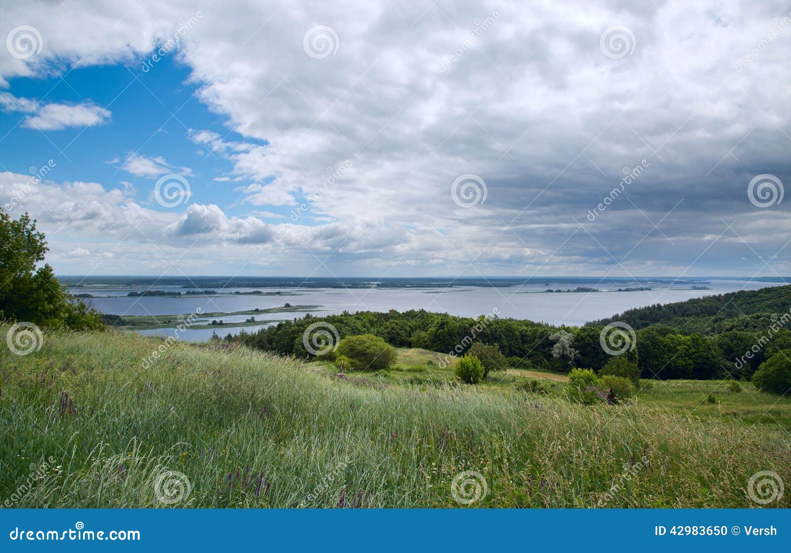 Landscape of Dnipro River. Ukraine Stock Photo - Image of hill, grass ...