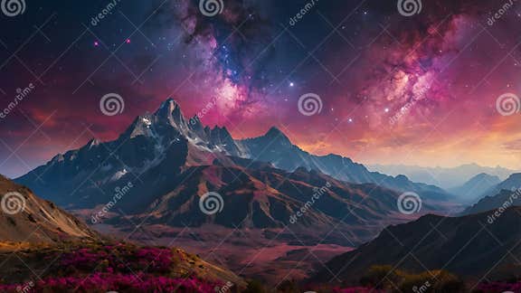 Celestial Summits: an Expedition through the Cosmic Ranges Stock Image ...