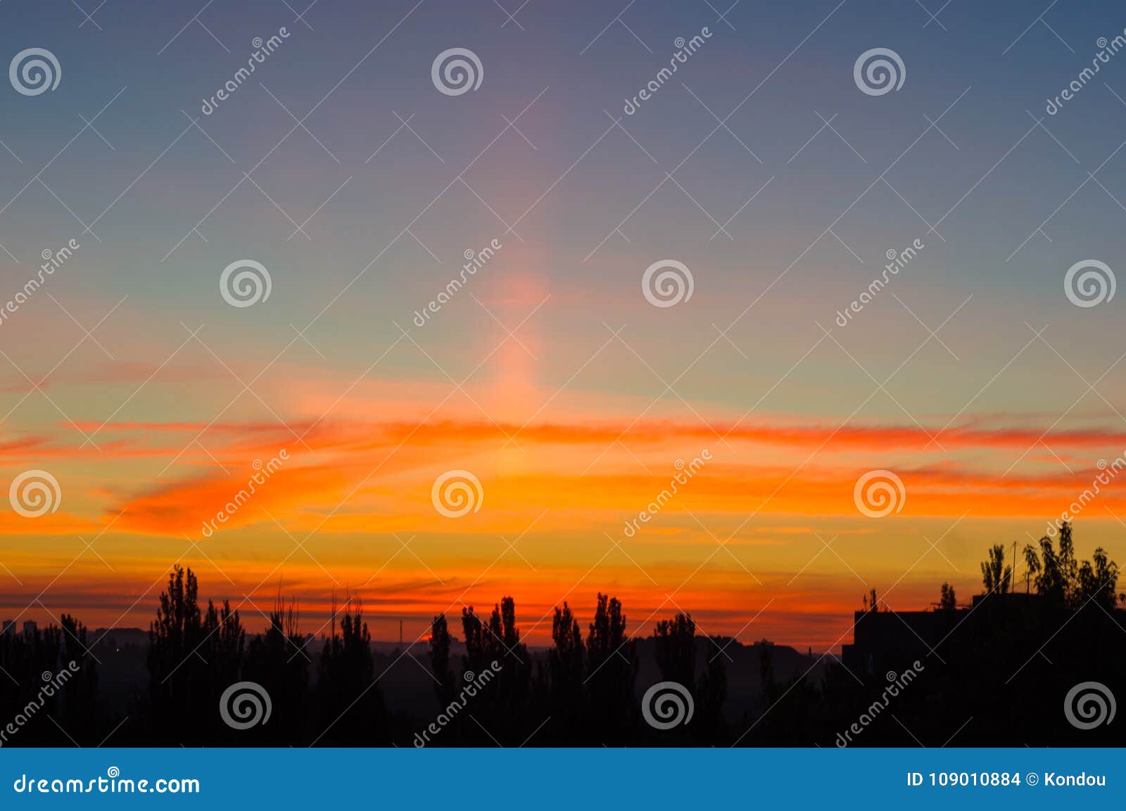 Landscape with Dramatic Light Stock Photo - Image of evening, scene ...