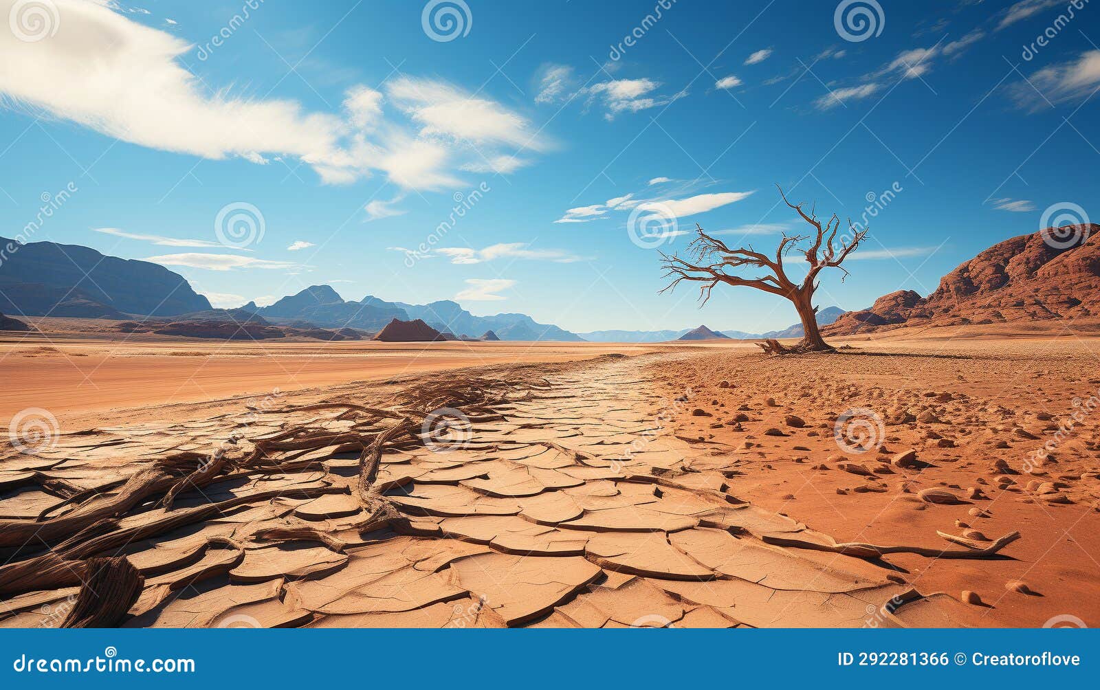 A Landscape of Dry Dessert View Generative AI Stock Illustration ...