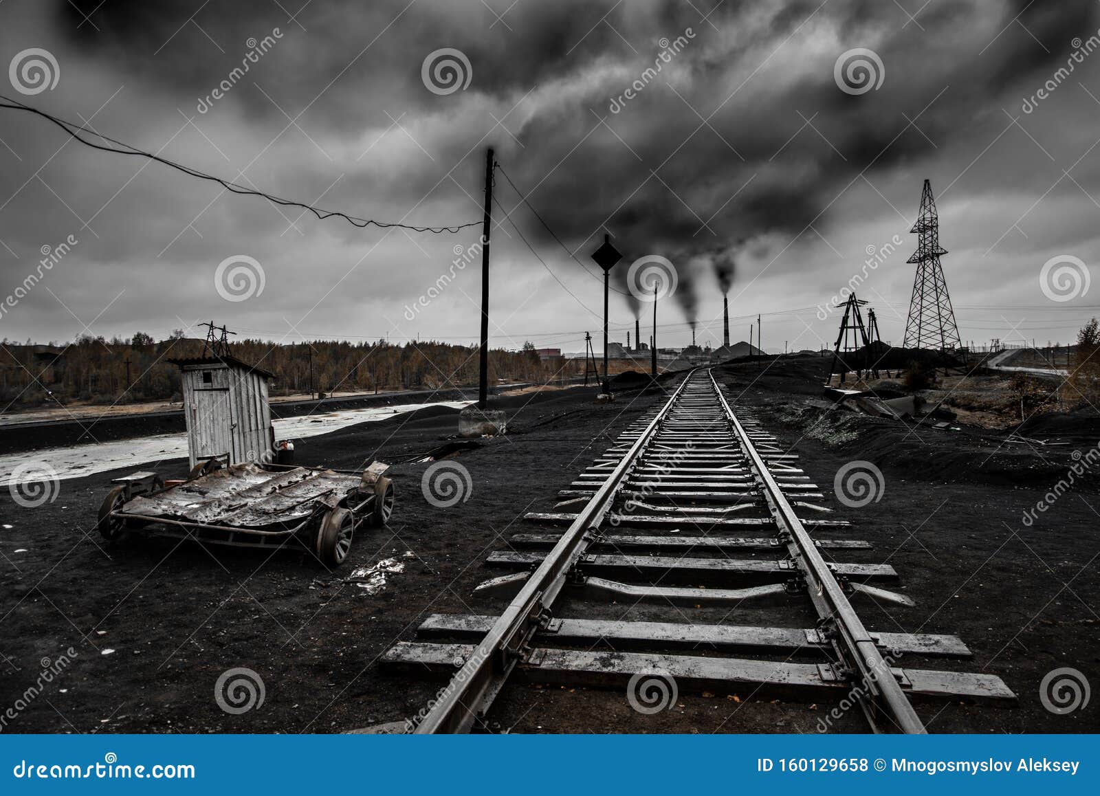 Landscape with Ecology Pollution Stock Photo - Image of garbage ...