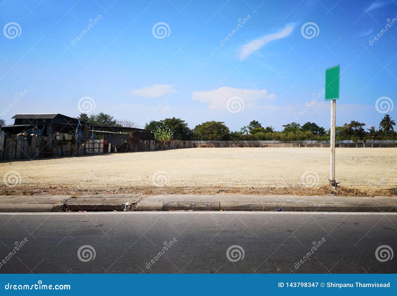 Landscape of Empty Land Plot for Development, and Beautiful Blue Sky ...
