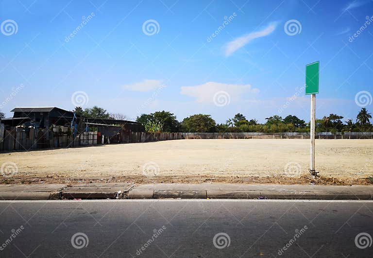 Landscape of Empty Land Plot for Development, and Beautiful Blue Sky ...