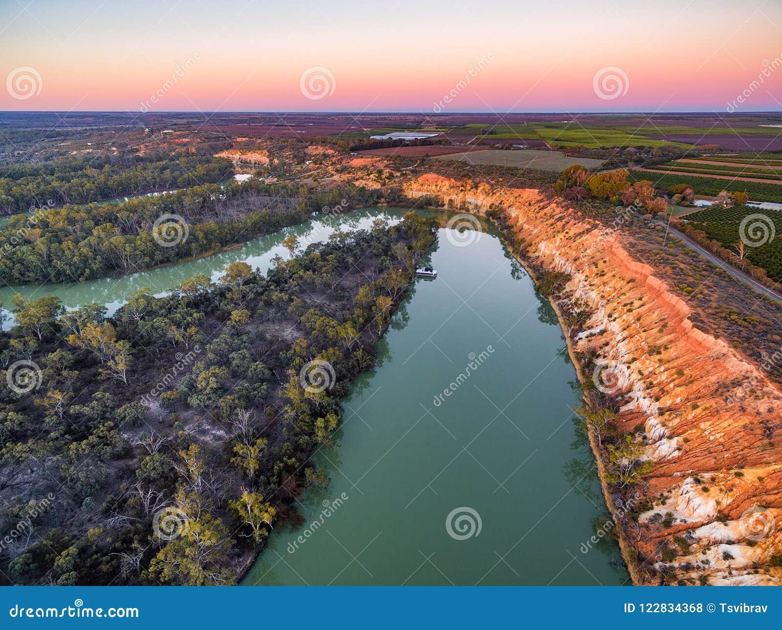 Landscape of Eroding Sandstone Shore of Murray RIver. Stock Photo ...