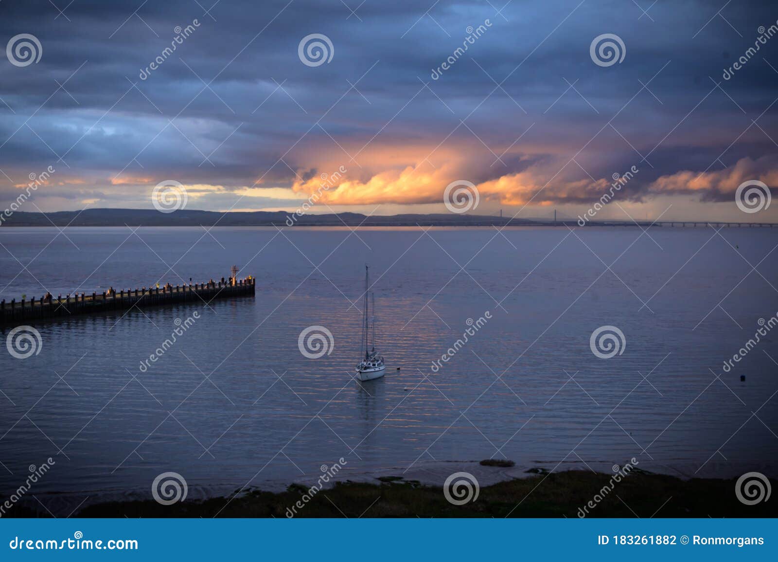 Landscape and an Estuary Jetty Stock Photo - Image of tidal, estuary ...