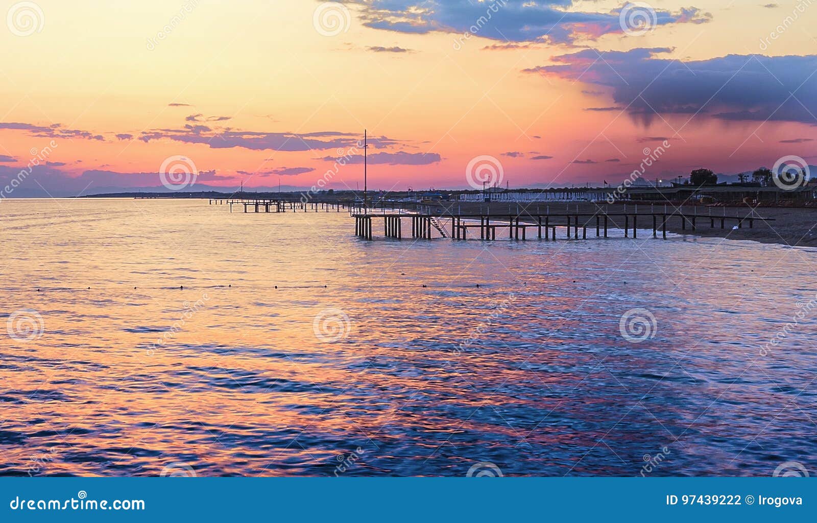 Landscape evening sea stock photo. Image of color, dusk - 97439222