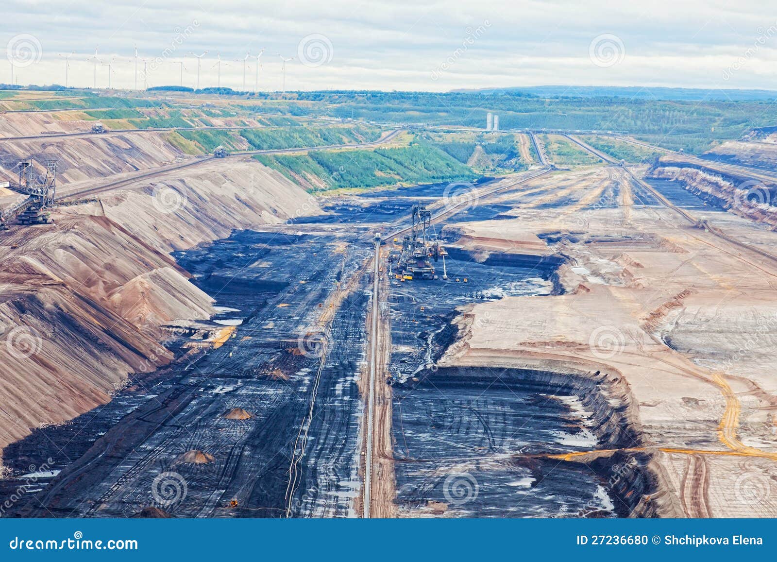 Landscape with Extractive Industry Stock Photo - Image of engine ...
