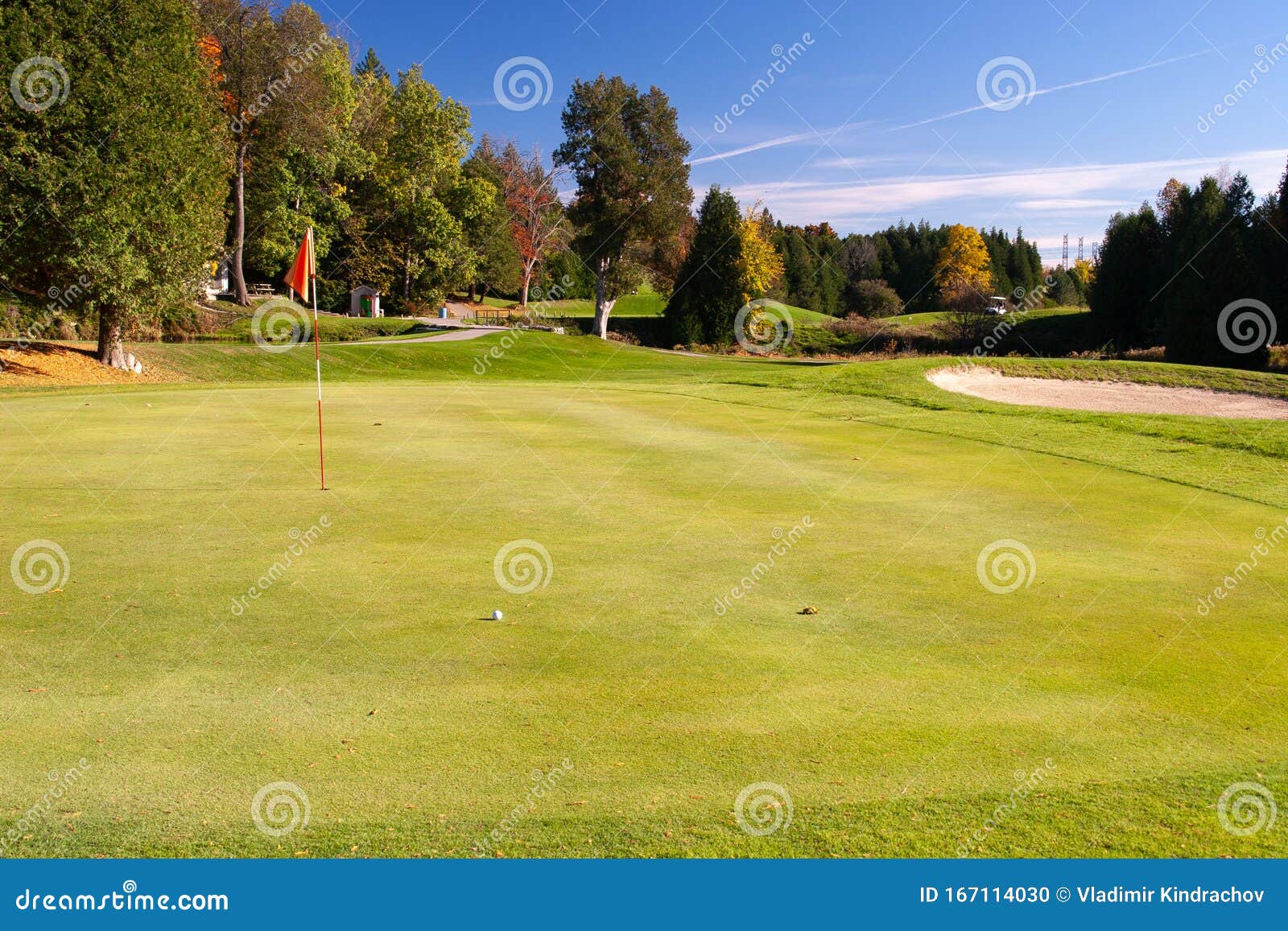 Landscape Fall Foliage at Golf Course Stock Photo - Image of landscape ...
