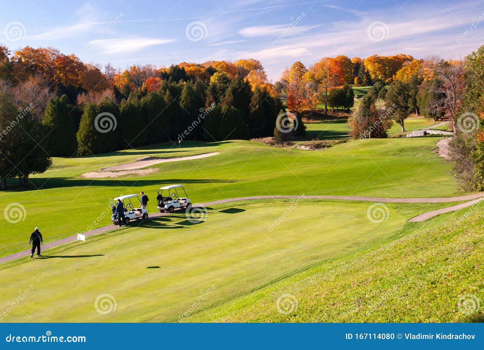 Landscape Fall Foliage at Golf Course Editorial Image - Image of orange ...