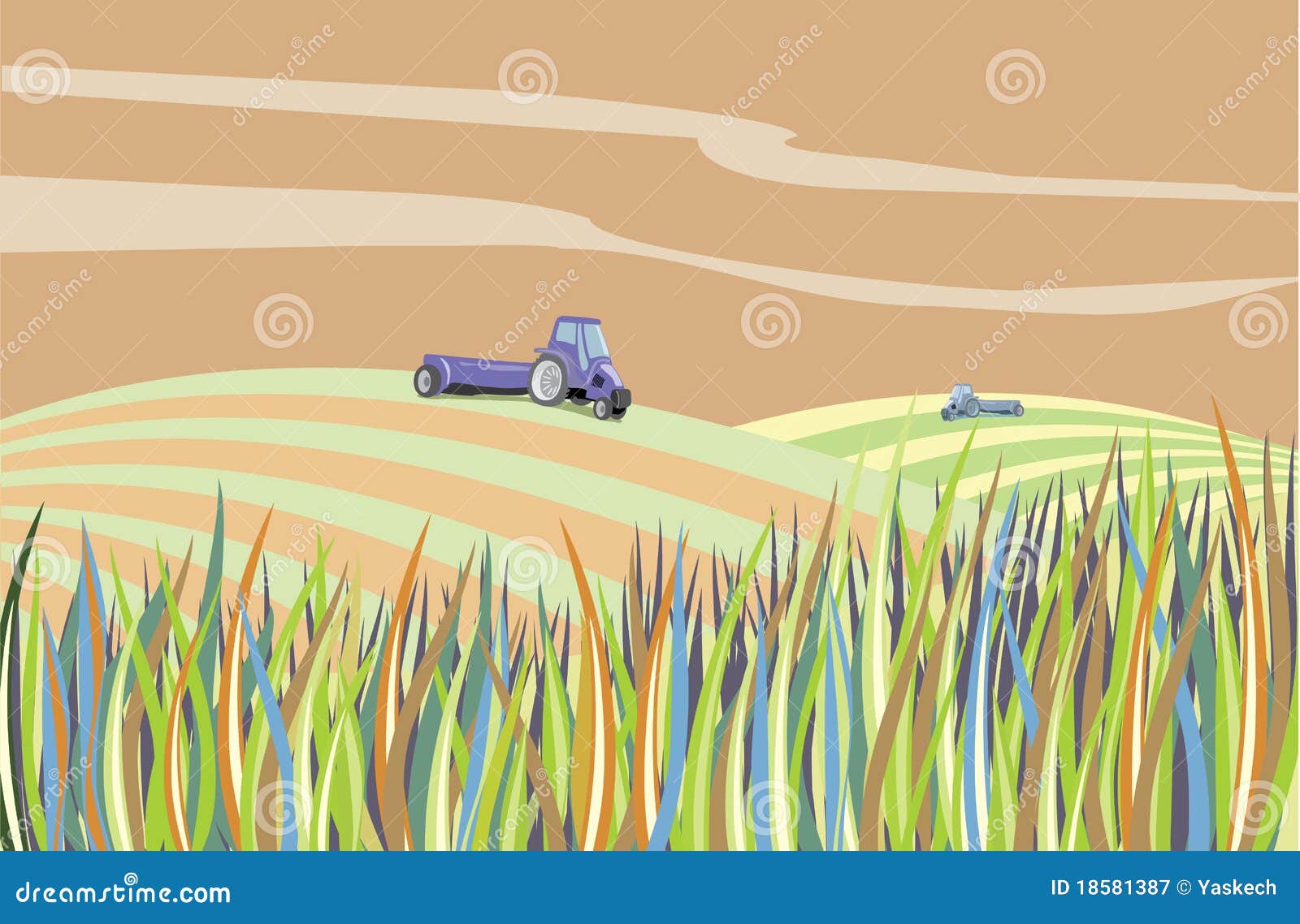 Landscape farm abstract stock vector. Illustration of purple - 18581387