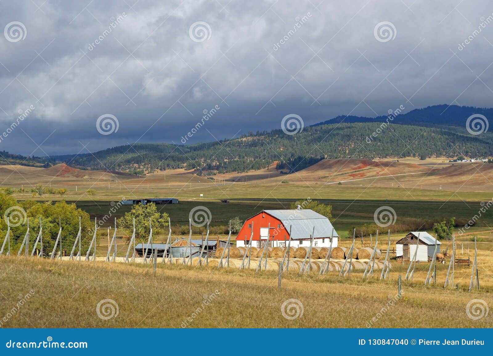 Landscape of Farm in the Great Plains of Wyoming Stock Photo - Image of ...