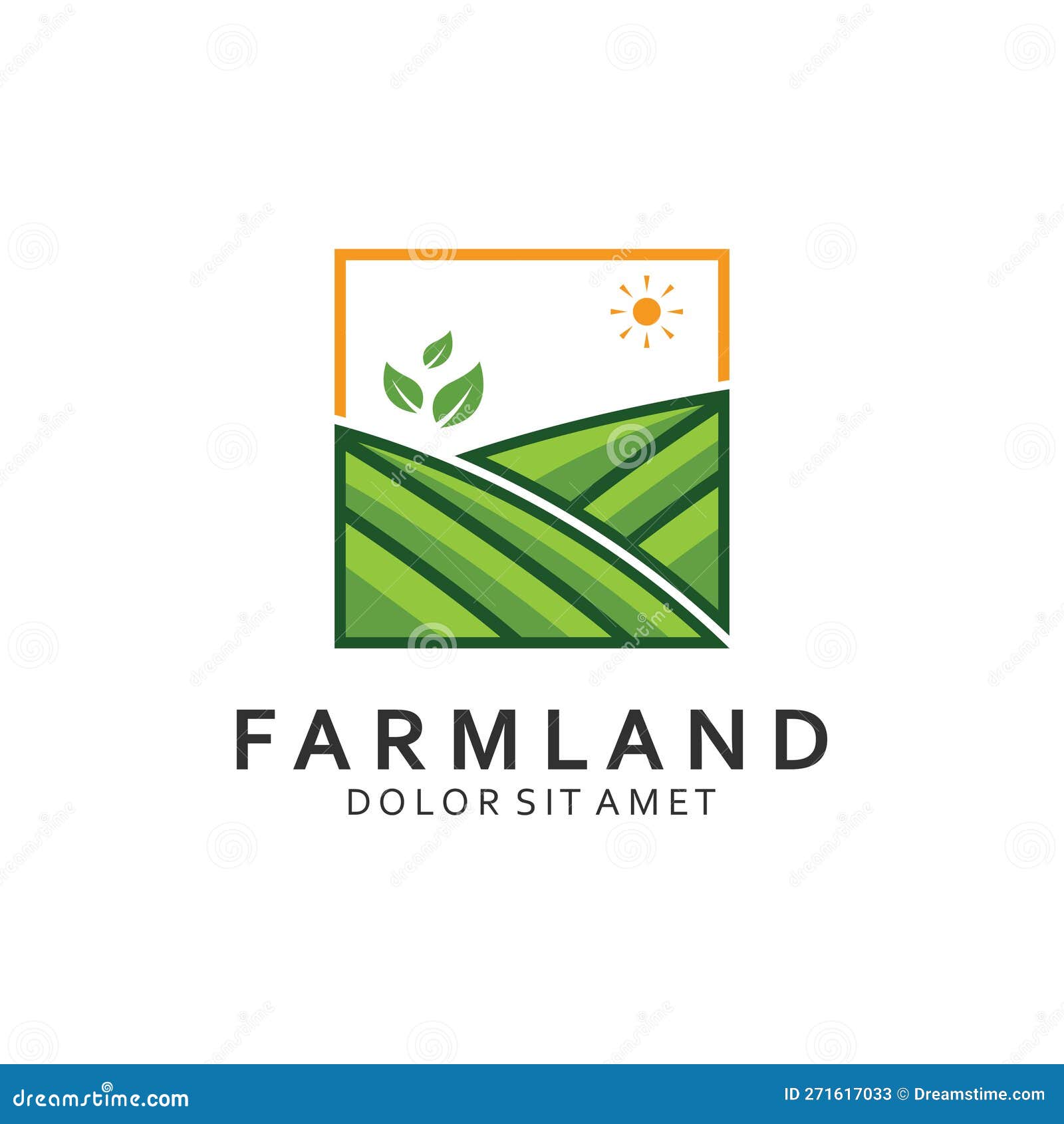 Landscape Farmland Logo Template Stock Vector - Illustration of ...