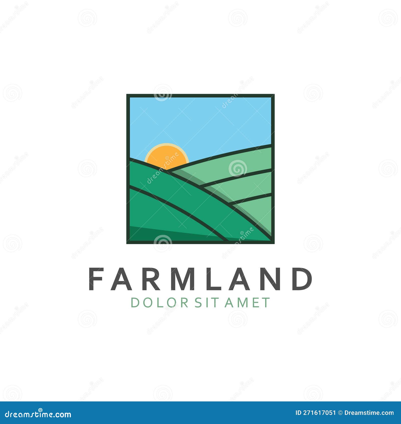 Landscape Farmland Logo Template Stock Vector - Illustration of harvest ...